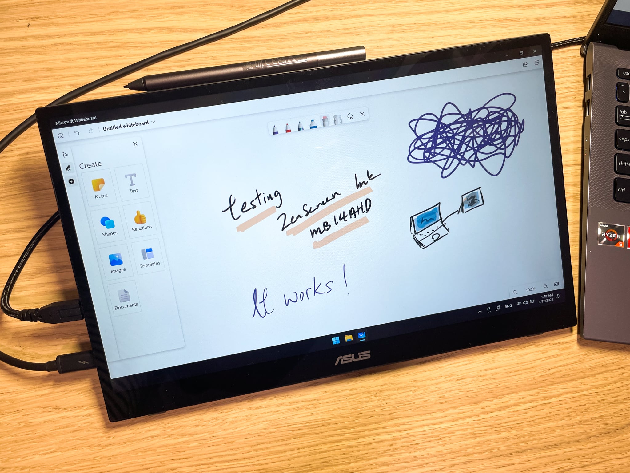 ASUS ZenScreen Ink MB14AHD Review - Portable Drawing Tablet